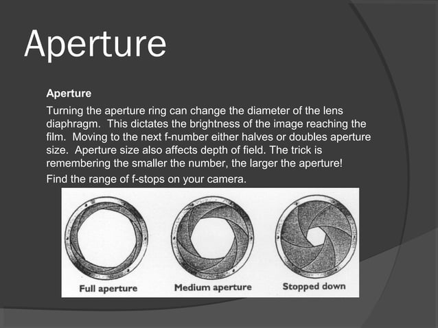 Photography: As aperture shutter speed depth of field | PPT