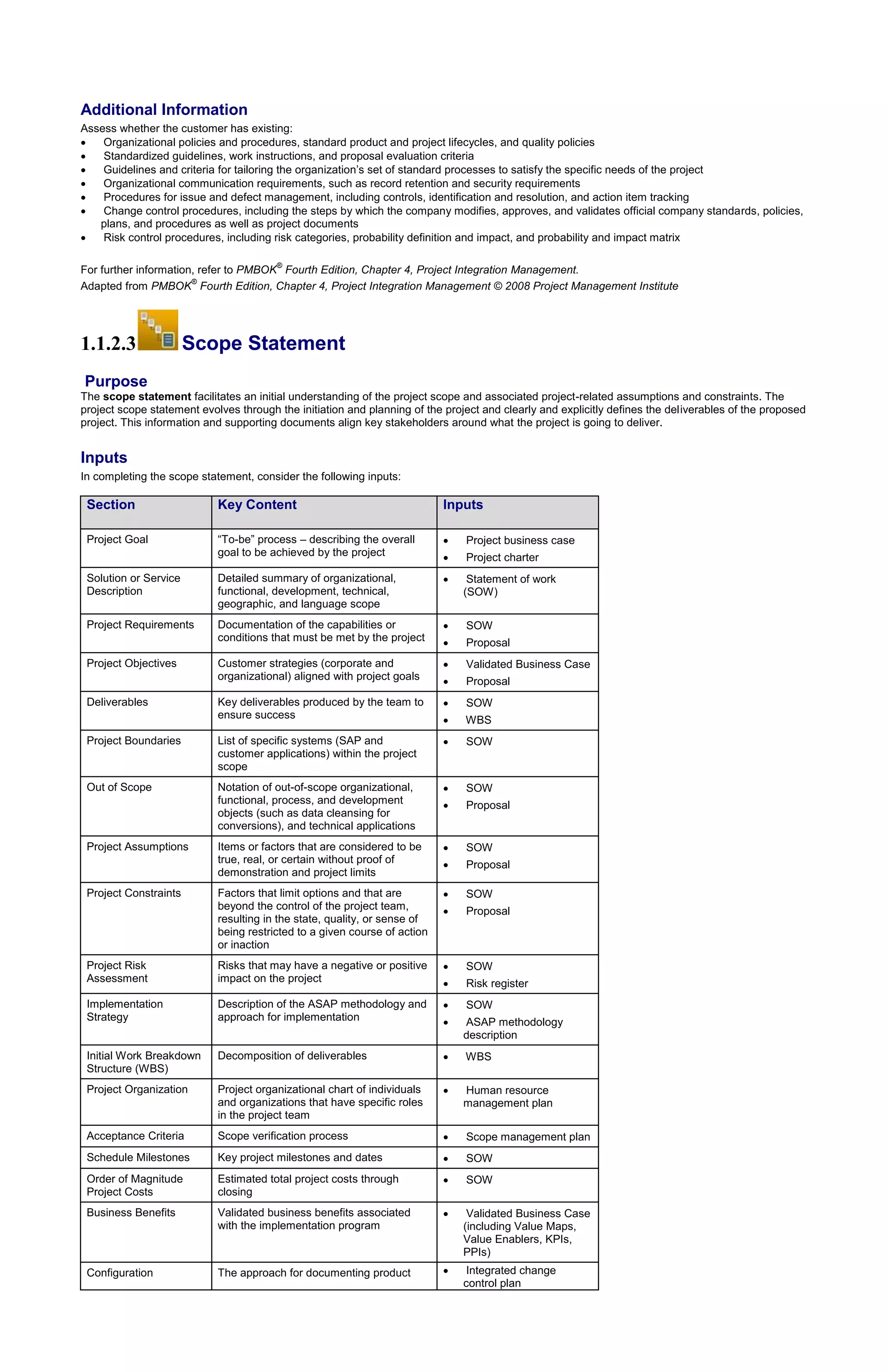 Asap methodology 1st phase- project preparation | PDF
