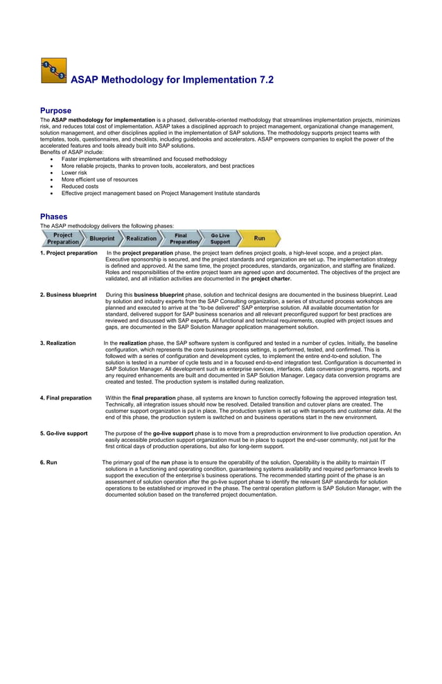 Asap methodology 1st phase- project preparation | PDF