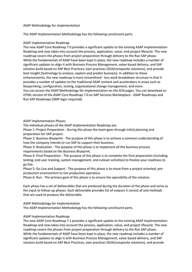 Asap methodology for implementation | DOCX | Cloud Computing | Internet