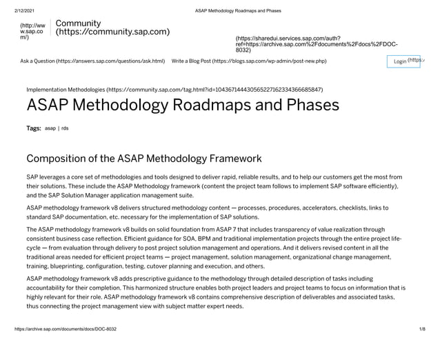 ASAP Methodology Roadmaps and Phases.pdf | Computer Software and Applications | Computing