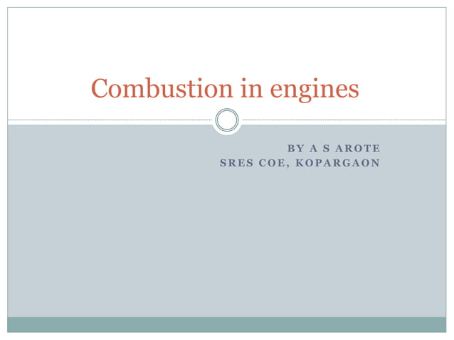 Combustion in engines | PPT