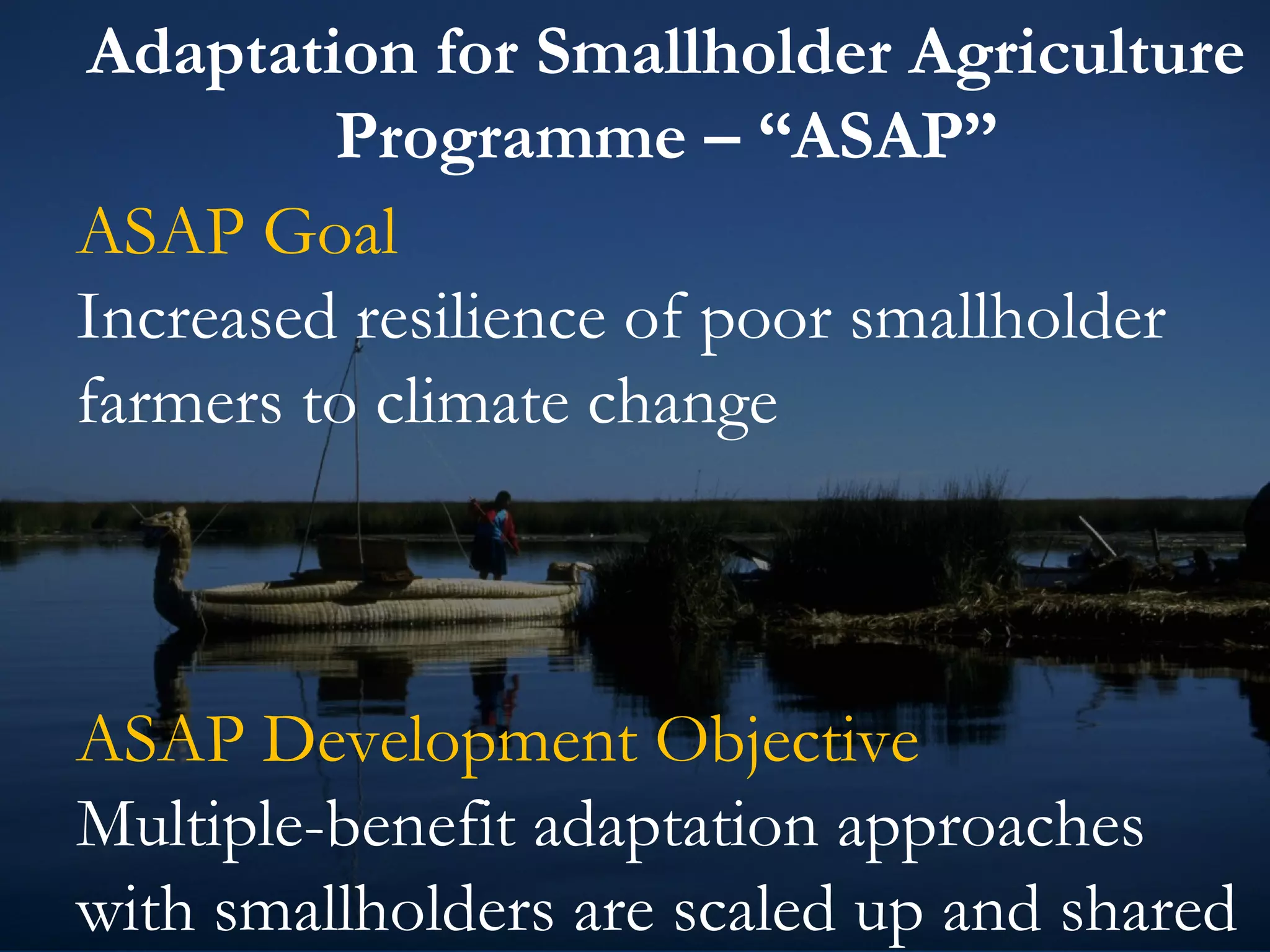 A Results Framework for Smallholder Adaptation - the ASAP initiative | PPT