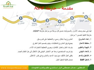 ASAP roadmap phases descriptions for SAP Implementation-Arabic | PDF