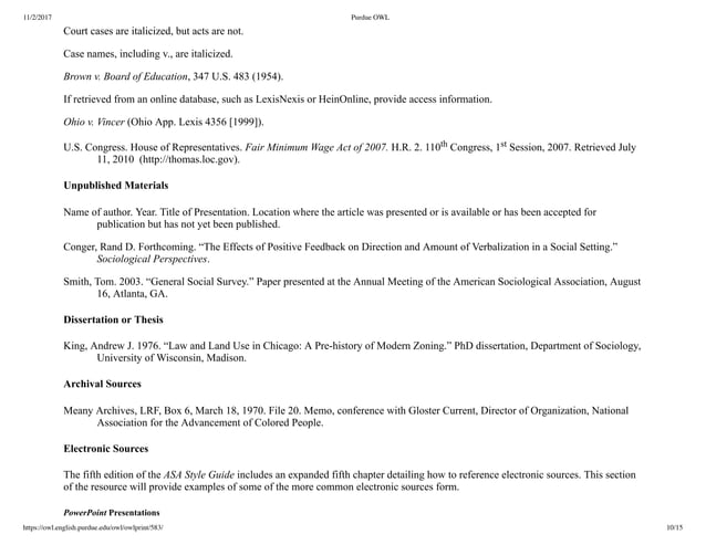 ASA Format by Purdue Owl | PDF