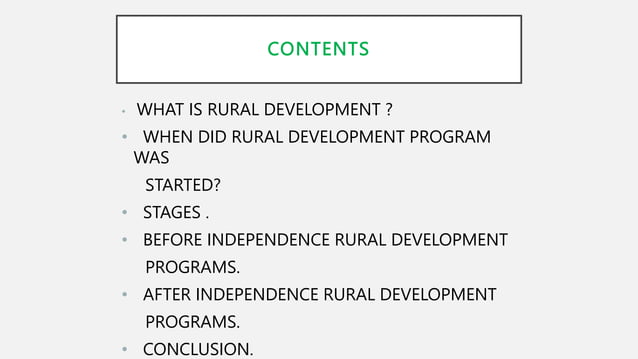 Rural development programs | PPTX
