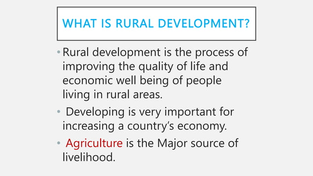 Rural development programs | PPTX