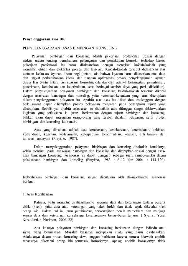 Asas bimbingan dan konseling | PDF