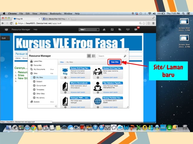 Asas bina site laman pembelajaran vle frog | PPT