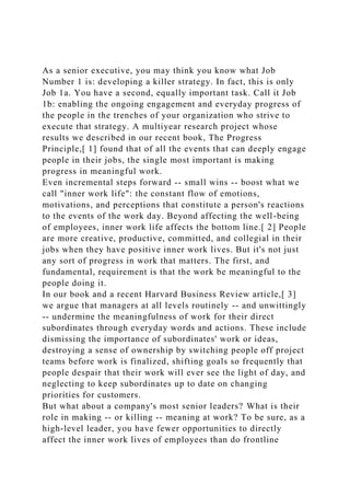 As a senior executive, you may think you know what Job Number 1 is.docx