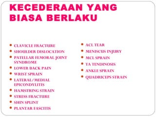 Asas kecederaan sukan | PPT