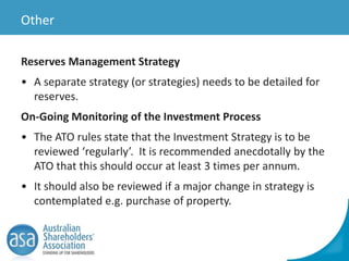 Develop an Investment Strategy for your SMSF | PPTX