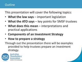 Develop an Investment Strategy for your SMSF | PPTX