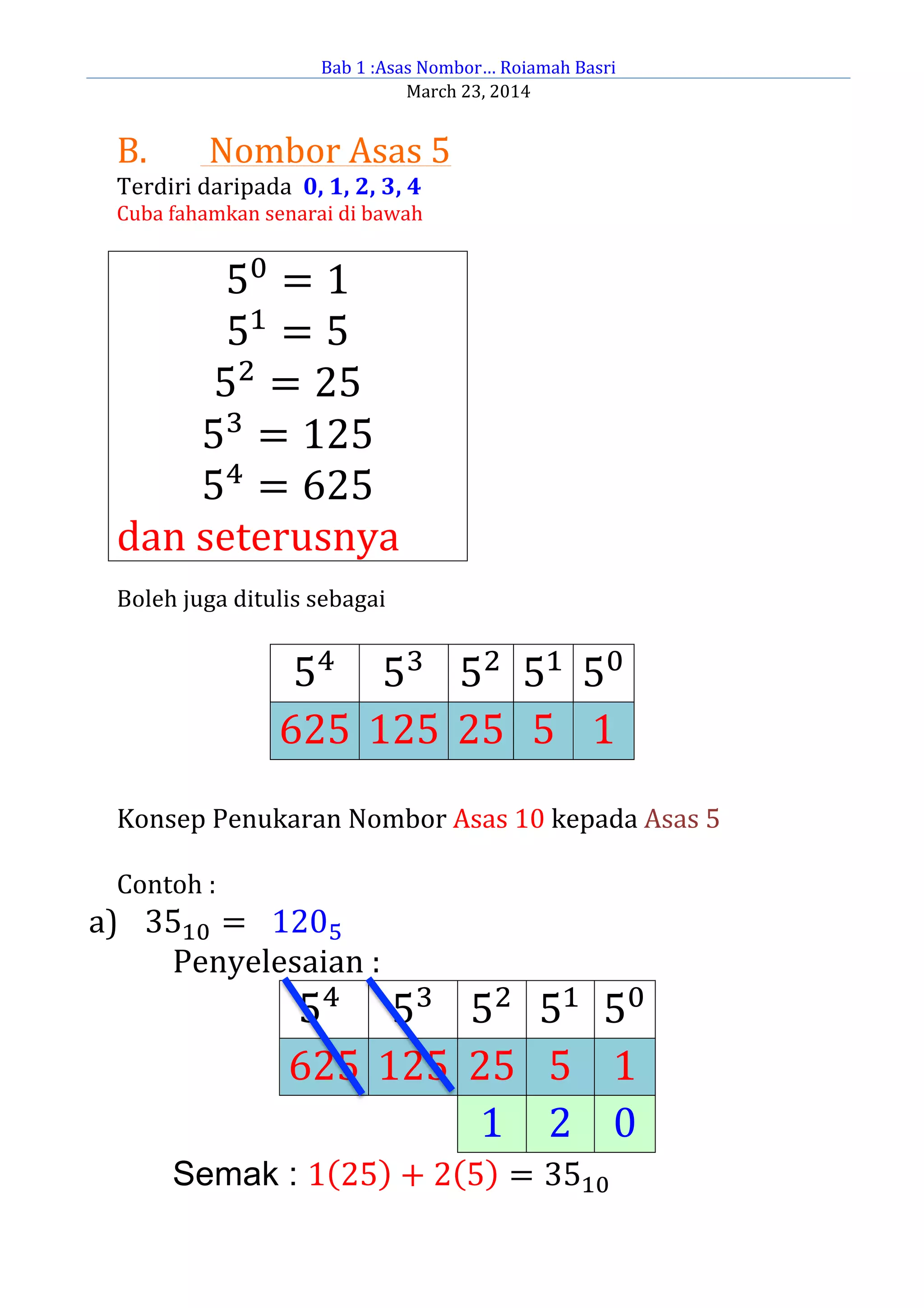 Asas nombor… math tg5 | PDF
