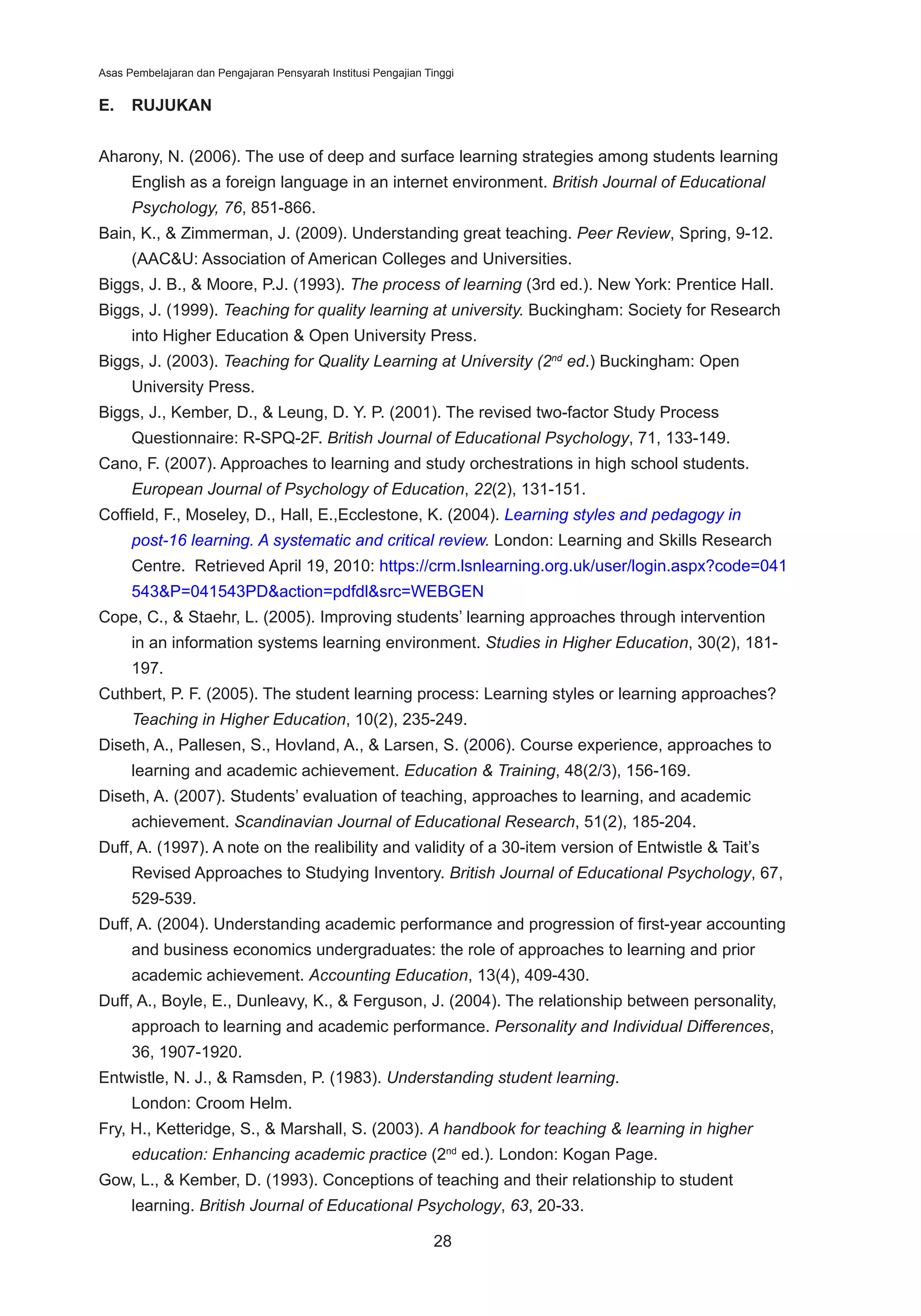 Asas pembelajaran dan_pengajaran_pensyarah_institusi_pengajian_tinggi[1] | PDF