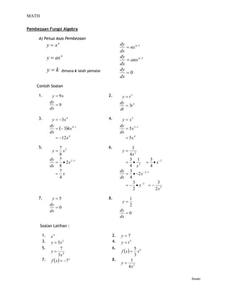 Asas pembezaan | PDF
