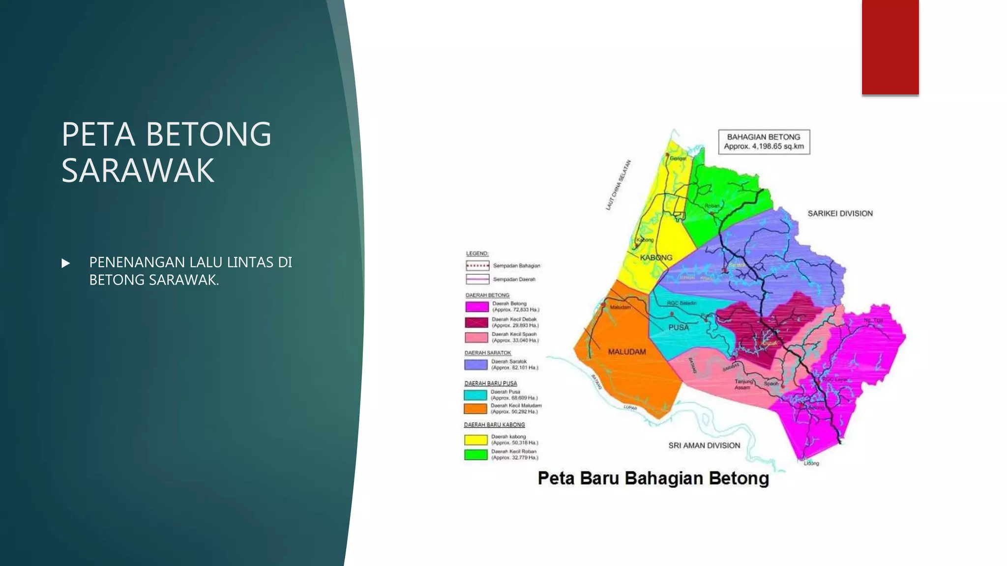 Asas pengangkutan bandar peta betong sarawak | PPTX