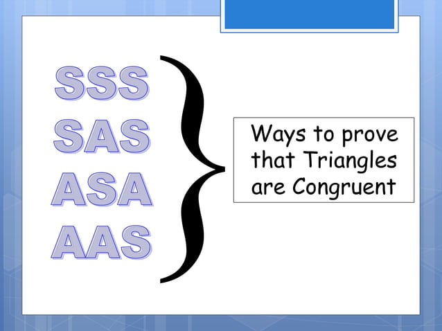 ASA, SAS,AAS,SSS | PPTX | Physics | Science