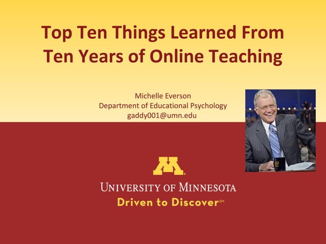 Top Ten Things Learned From Ten Years of Online Statistics Teaching ...