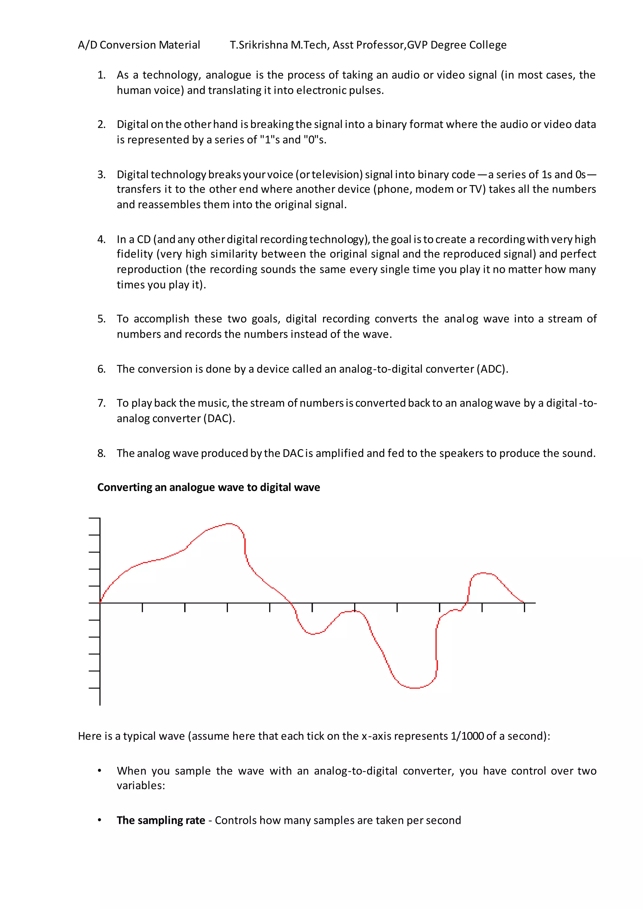 Analog to Digital Conversion Basics | DOCX