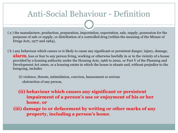 Antisocial Behaviour Policy
