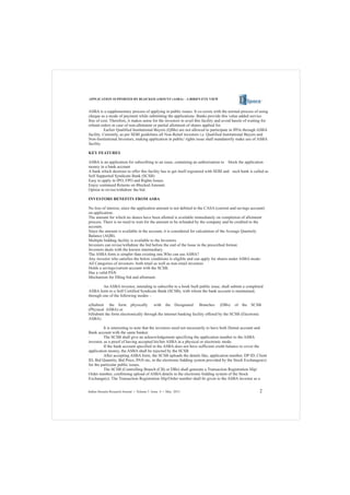 Application Supported by Blocked Amount - A Bird Eye view | PDF