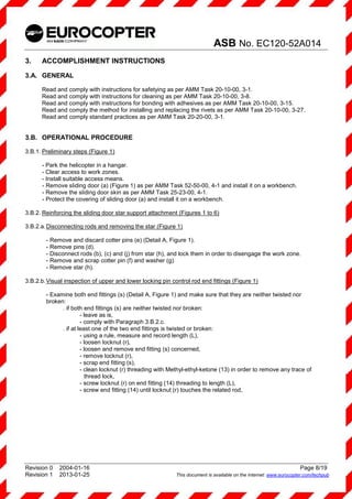 ASB Nº EC120-52A014 - Alert Service Bulltin - Subject - DOORS - Sliding ...