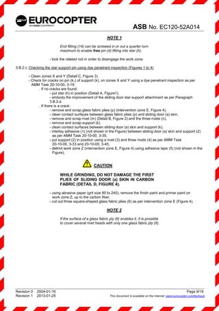 ASB Nº EC120-52A014 - Alert Service Bulltin - Subject - DOORS - Sliding ...