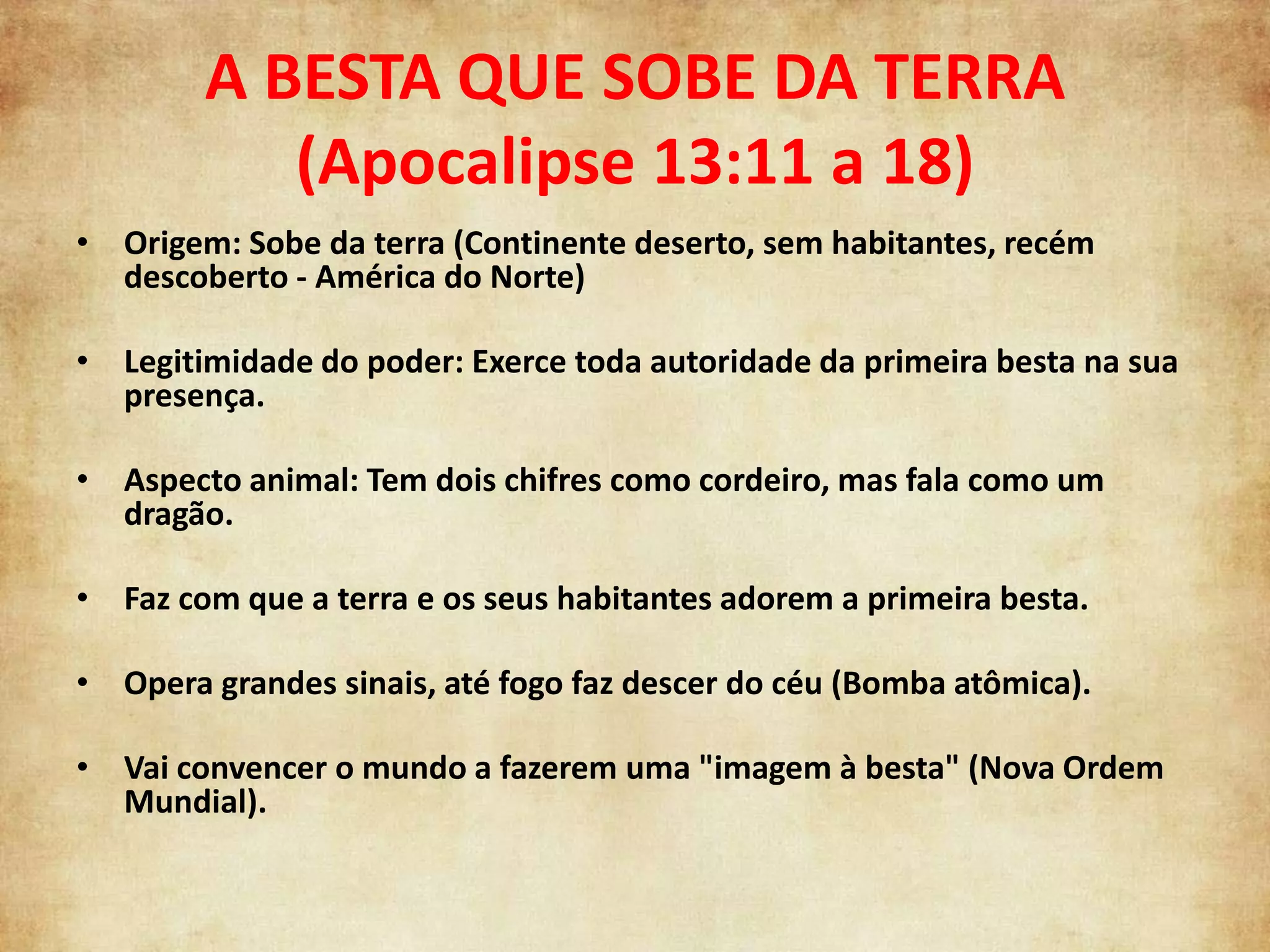 As Bestas do Apocalipse | PPTX