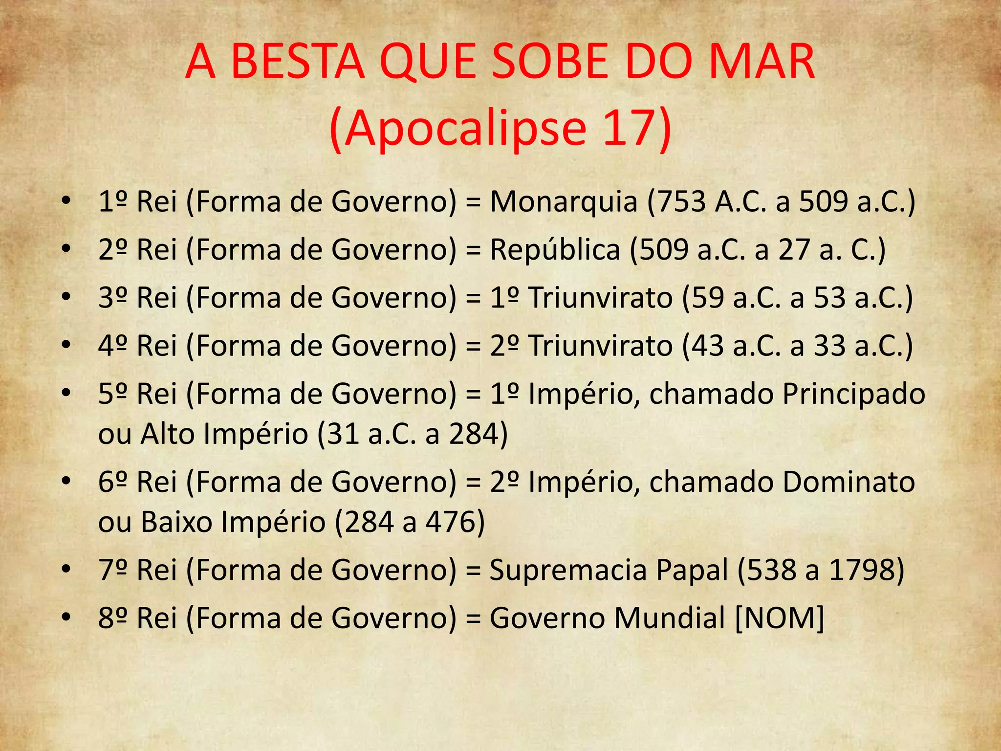As Bestas do Apocalipse | PPTX