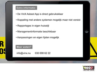 Asbest inspecties met VinX Mobile | PPT