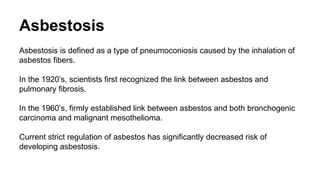 Comprehensive Case Study on Asbestosis: Causes, Diagnosis, and ...