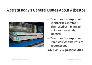 Asbestos A Practical Guide to Your Responsibilities Under New Work ...