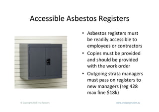 Asbestos A Practical Guide to Your Responsibilities Under New Work ...