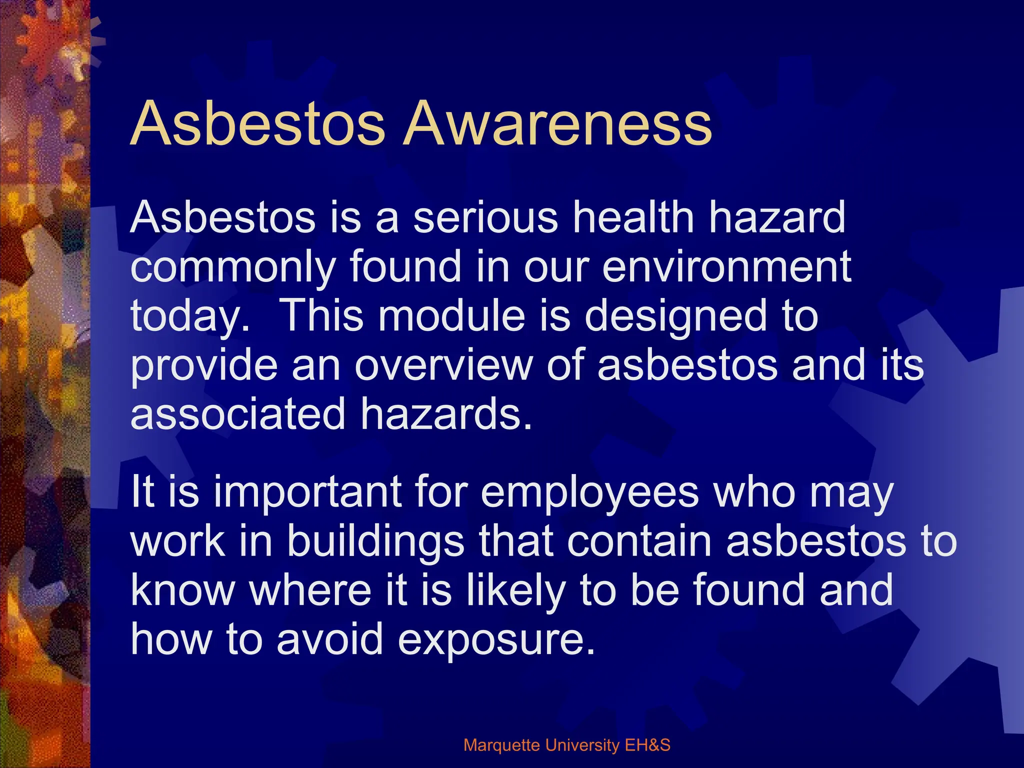 asbestos safety awareness presentation for waste management | PPT