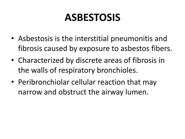 Asbestos related lung disease | PPTX | Lung and Respiratory Health ...