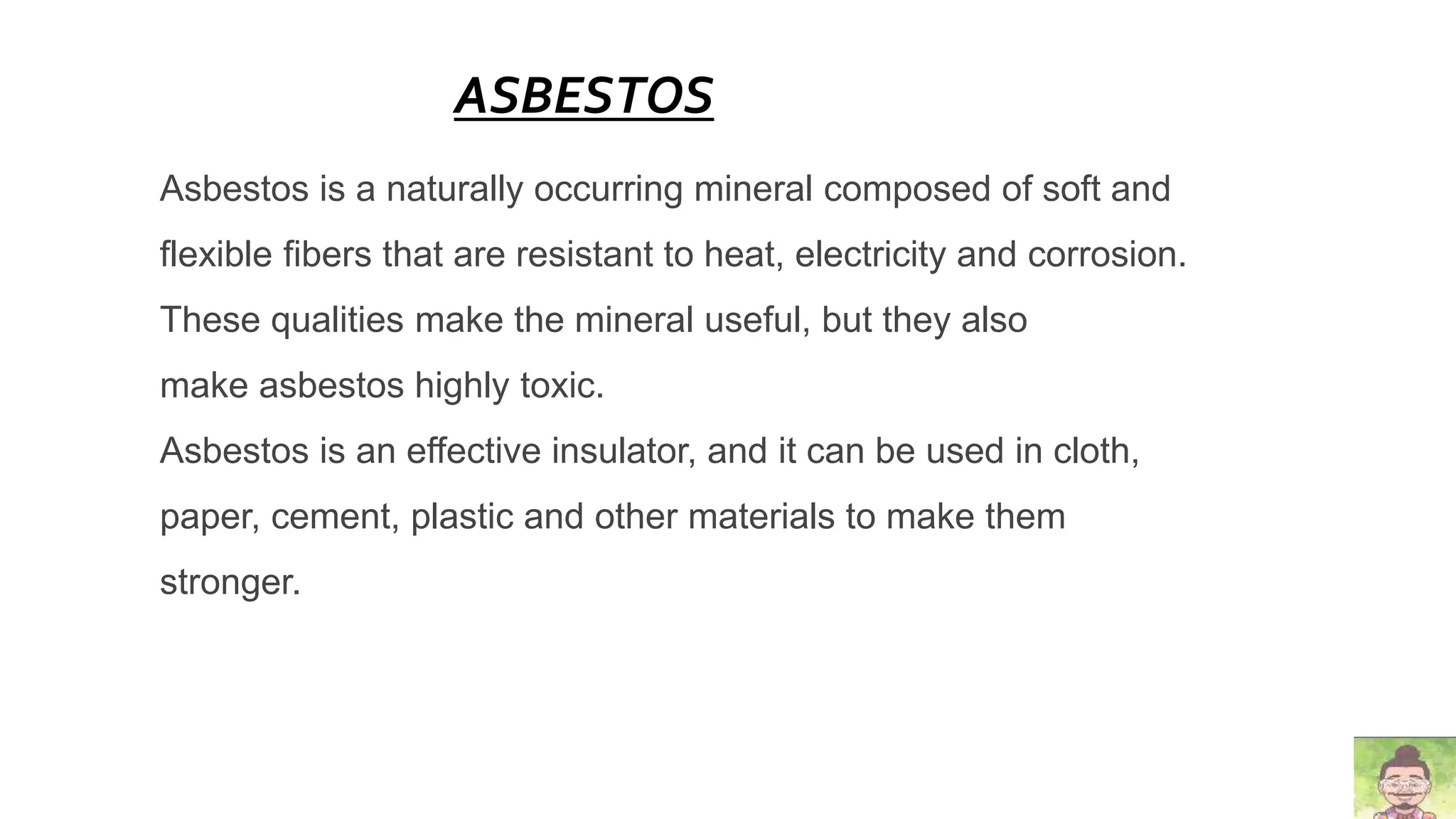 Asbestos as a building material | PPTX