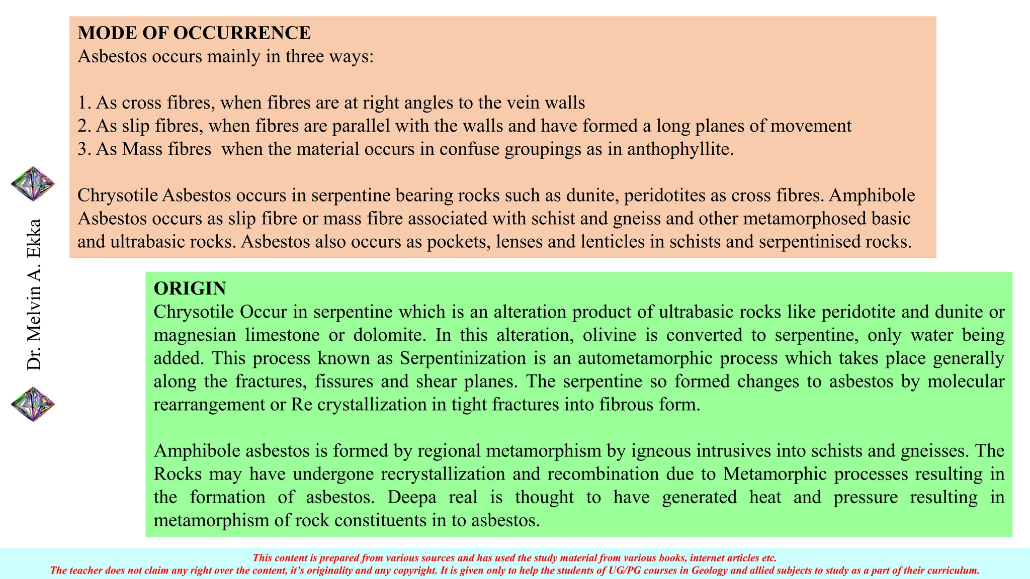 ASBESTOS DEPOSITS -Types, distribution in India | PDF
