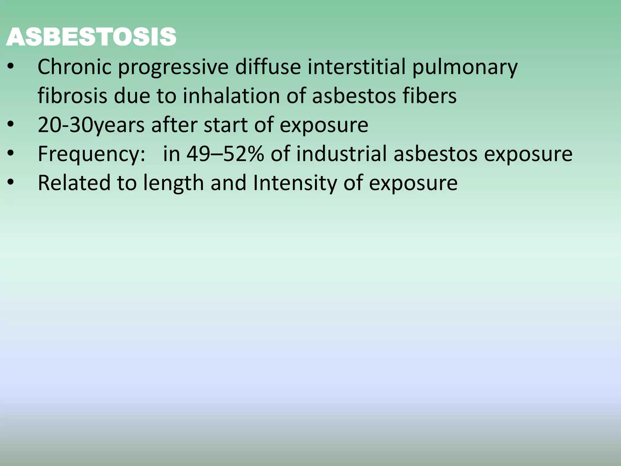 IMAGING FEATURES IN ASBESTOSIS | PPTX