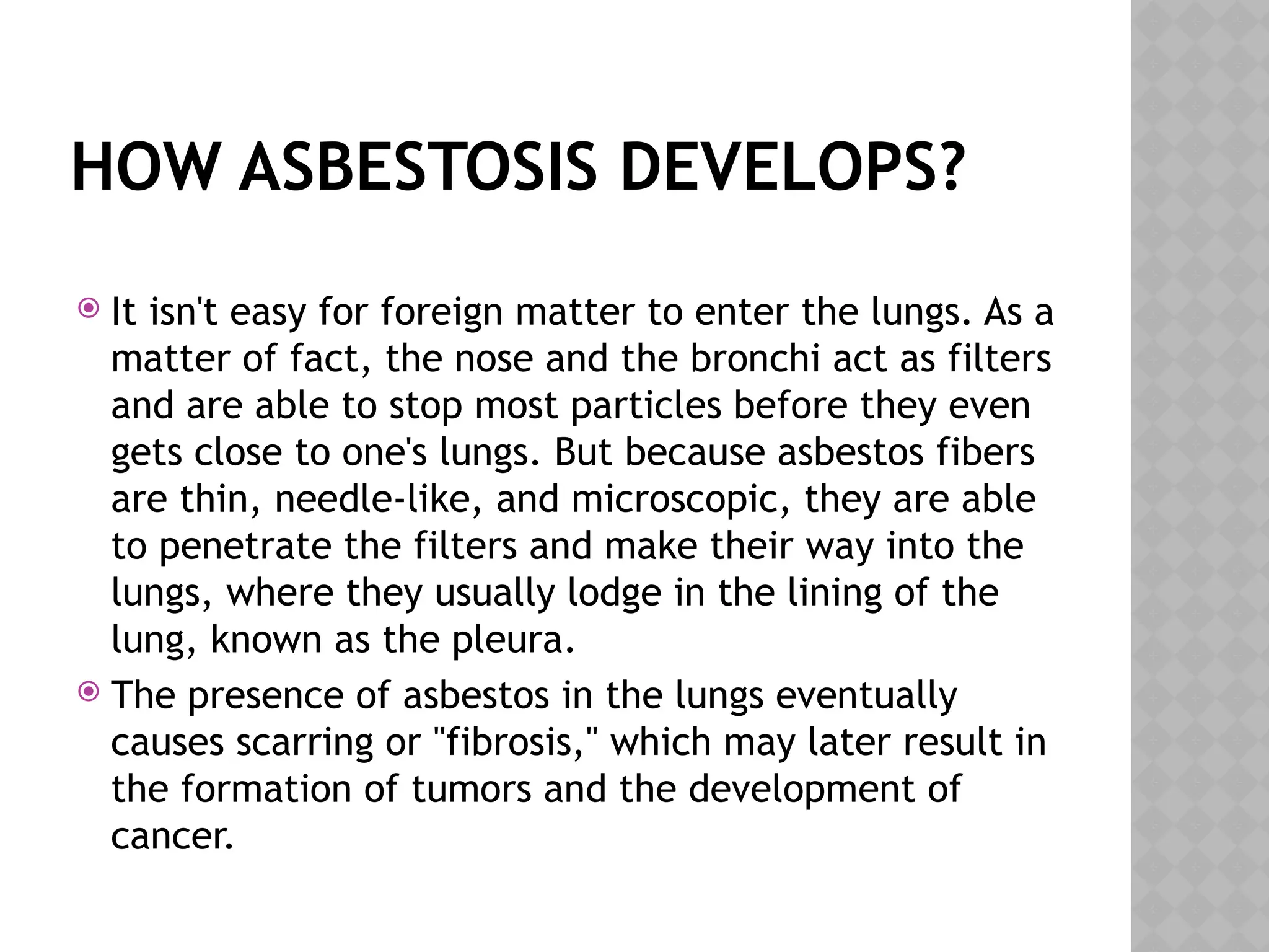 ASBESTOSIS presentation in detail.............. | PPTX