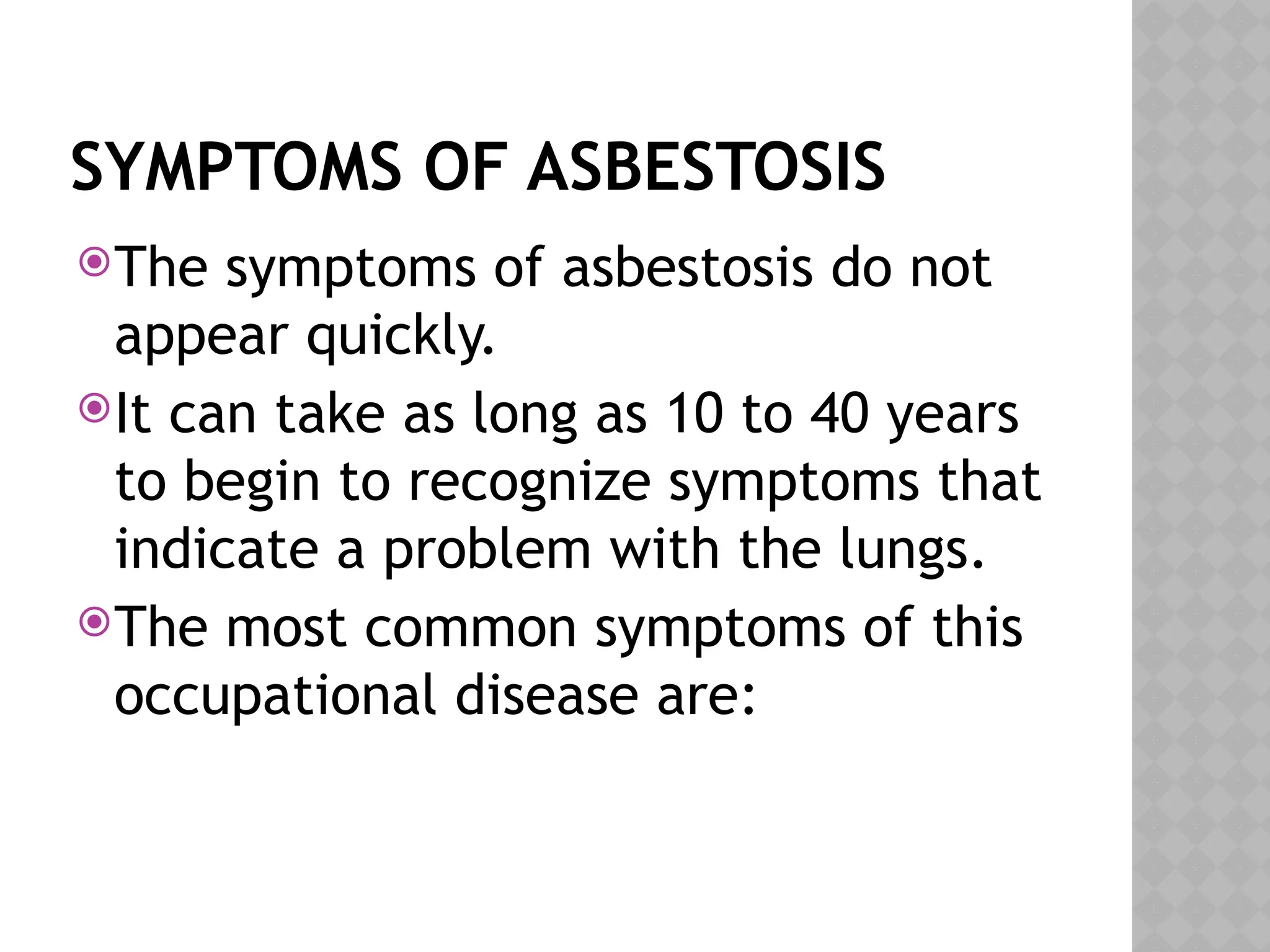 ASBESTOSIS presentation in detail.............. | PPTX