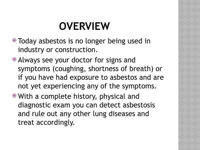 ASBESTOSIS presentation in detail.............. | PPTX