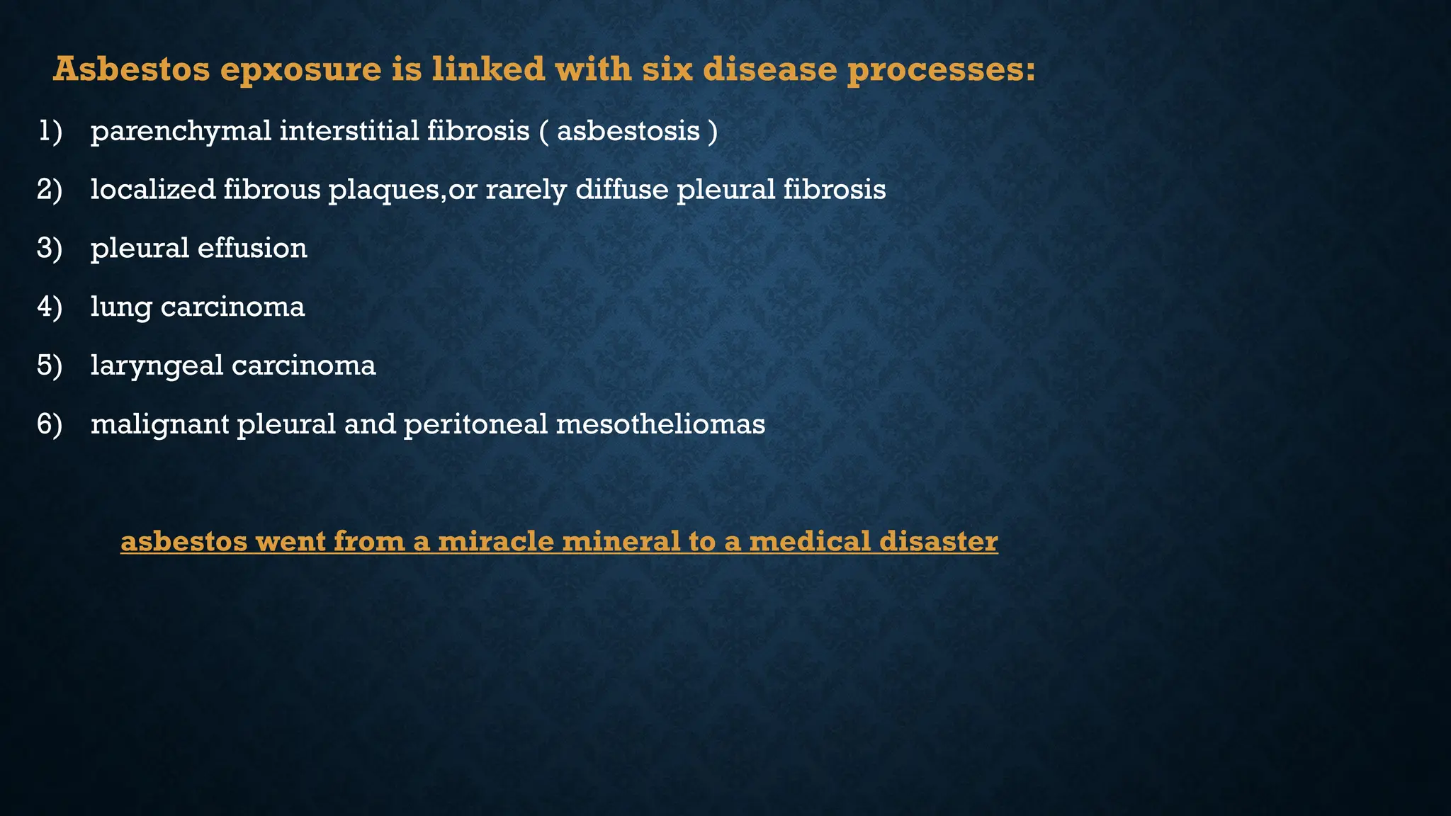 Asbestosis and asbestos related lung diseases | PPTX
