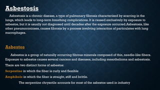 Asbestosis and asbestos related lung diseases | PPTX