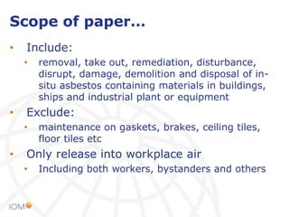 Asbestos exposure in asbestos insulation removal work at #asbestos2014 ...