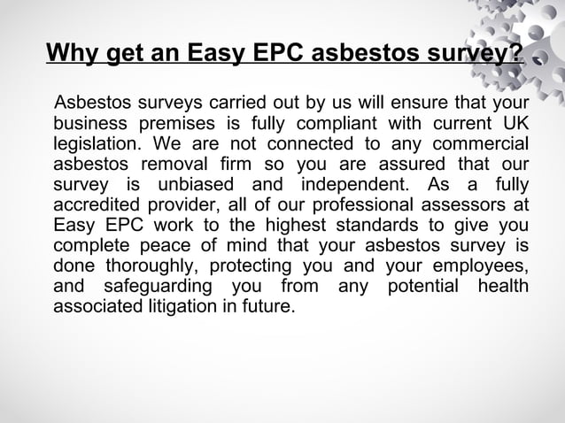 Asbestos surveys | Easy EPC | PPT