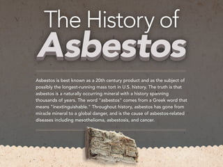 The History of Asbestos | PDF