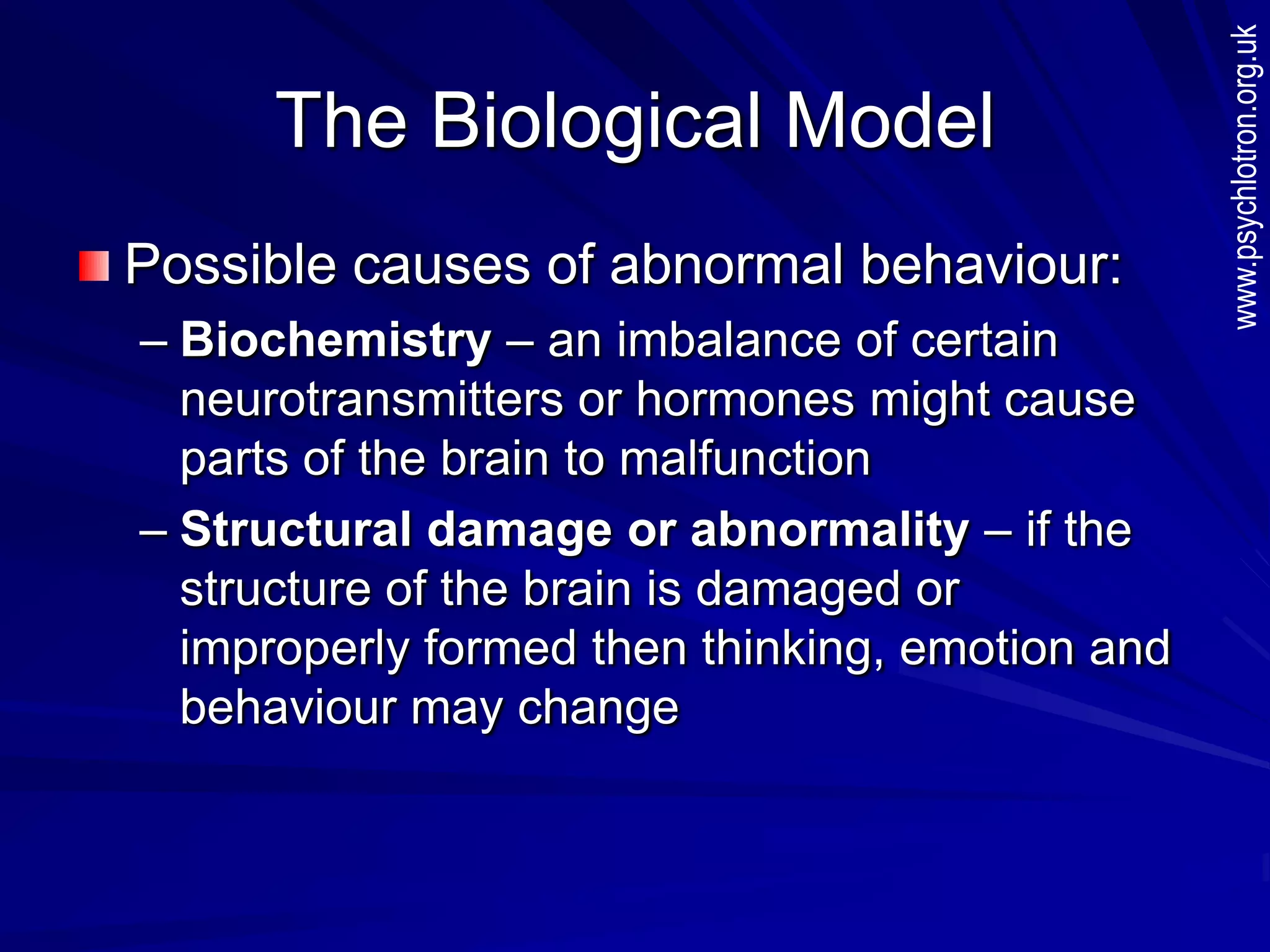AS The biological model of abnormality | PPTX