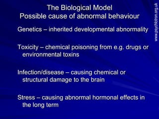 AS The biological model of abnormality | PPTX