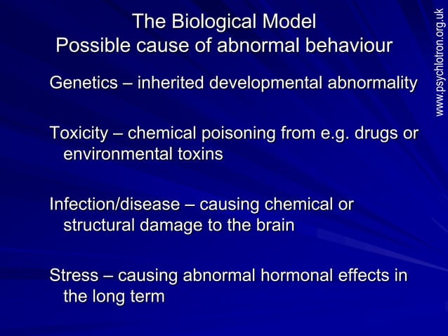 AS The biological model of abnormality | PPT